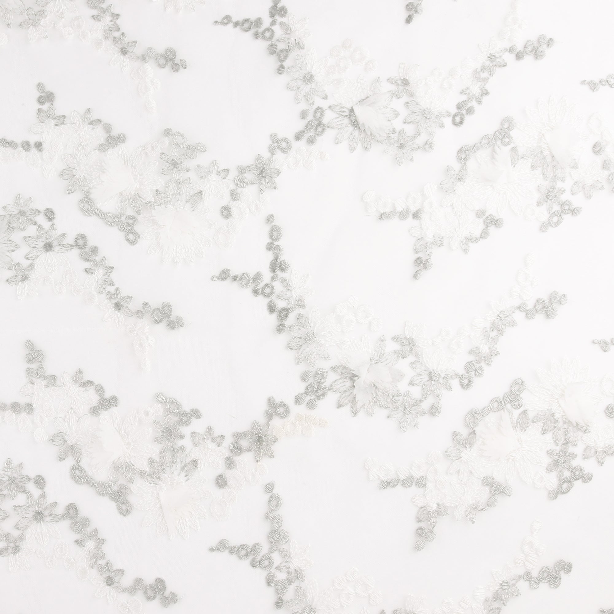 Fashion Embroidered Mesh - AGATHA - 004 - White – Fabricville