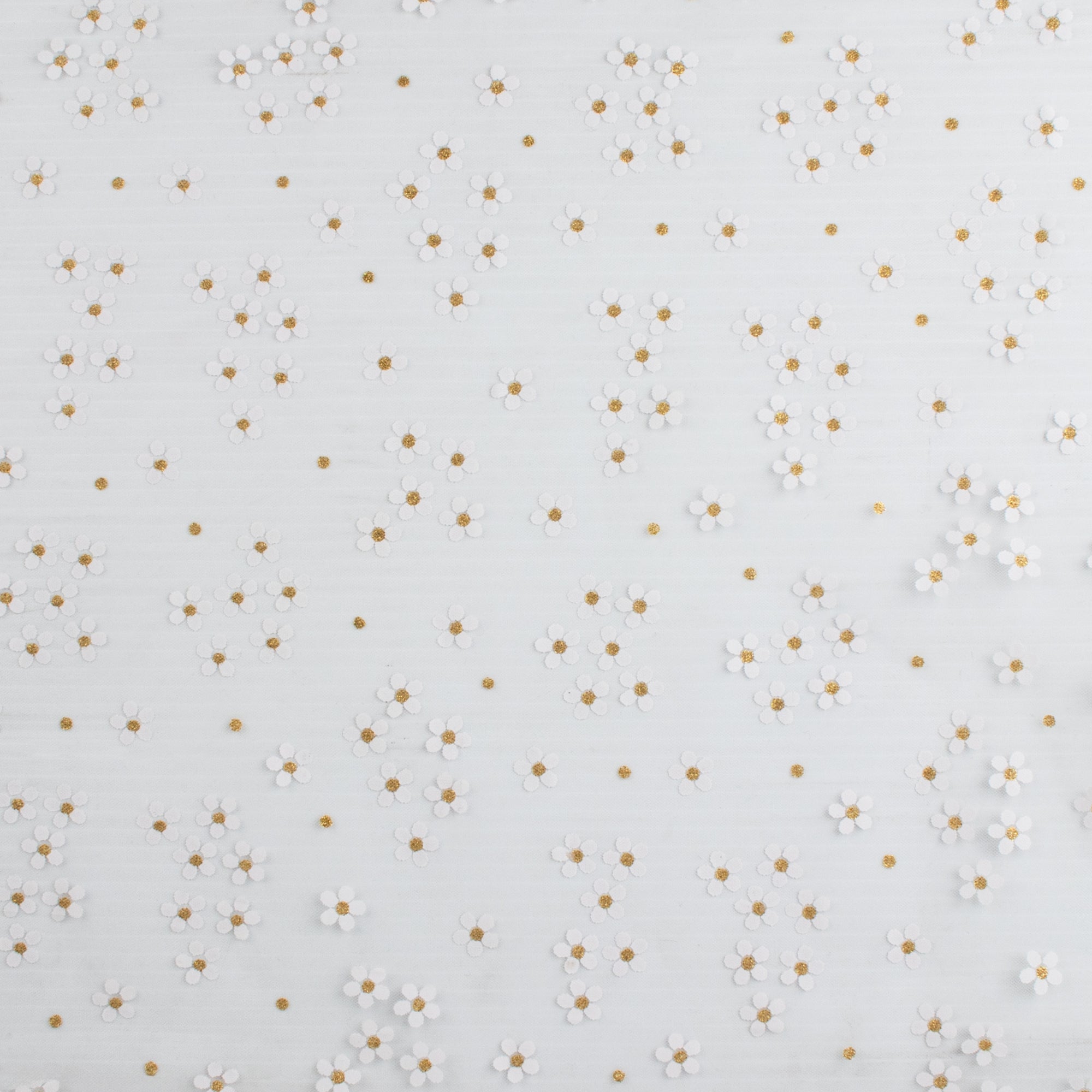 Mesh with daisy lacquer print - WHIMSICAL - 004 - White – Fabricville