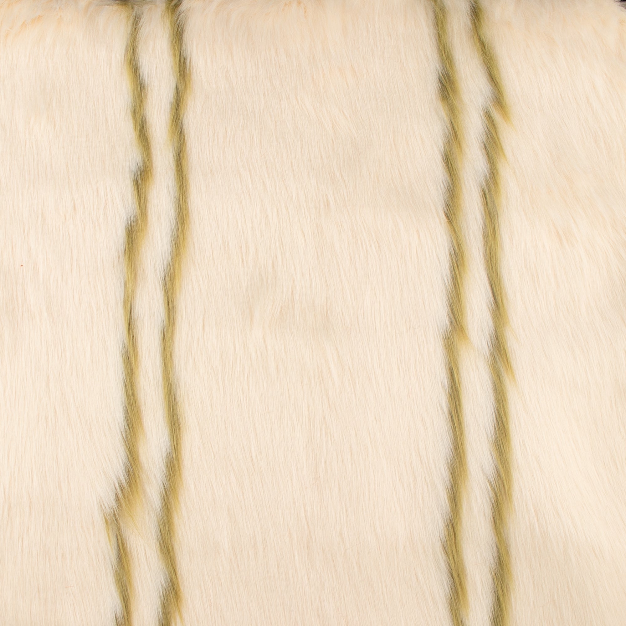 Luxury Faux Fur - Stripes - Oyster / Green – Fabricville