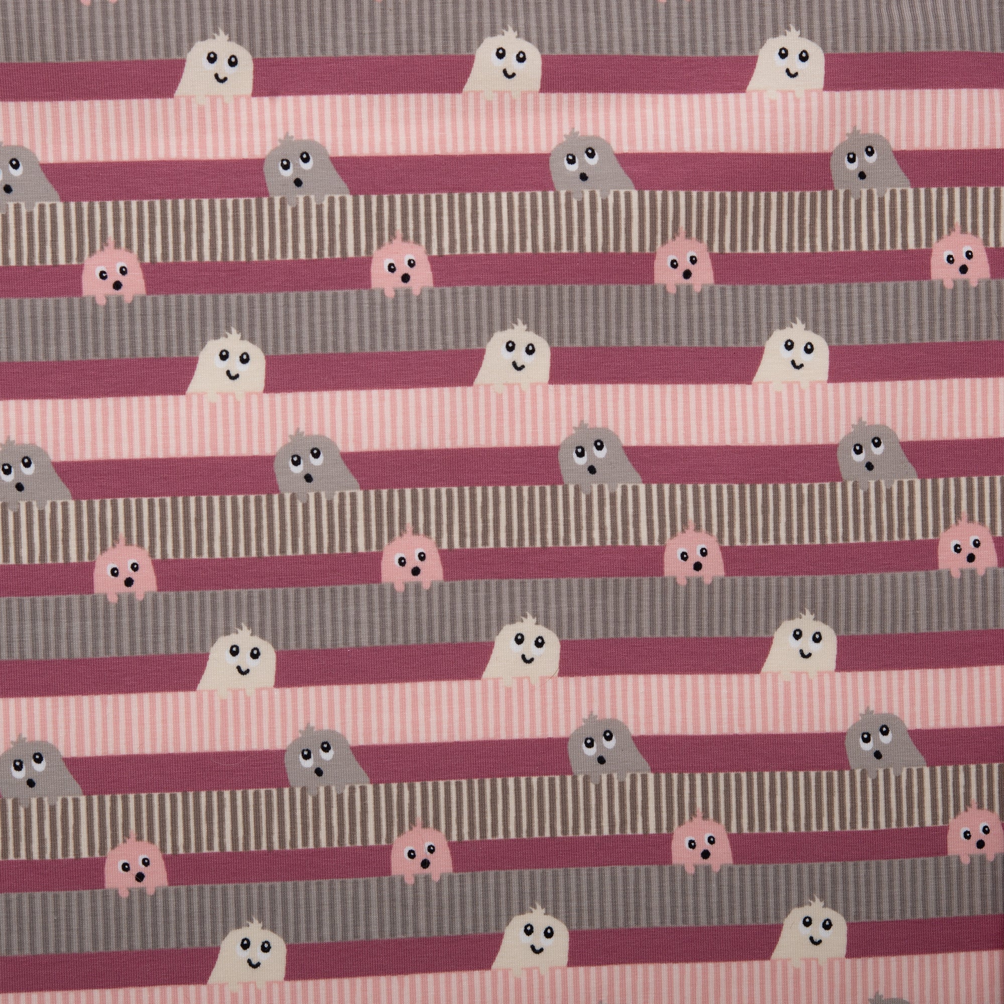 Tricot imprimé - IMA-GINE F22 - Monstres / Vague - Rose – Fabricville