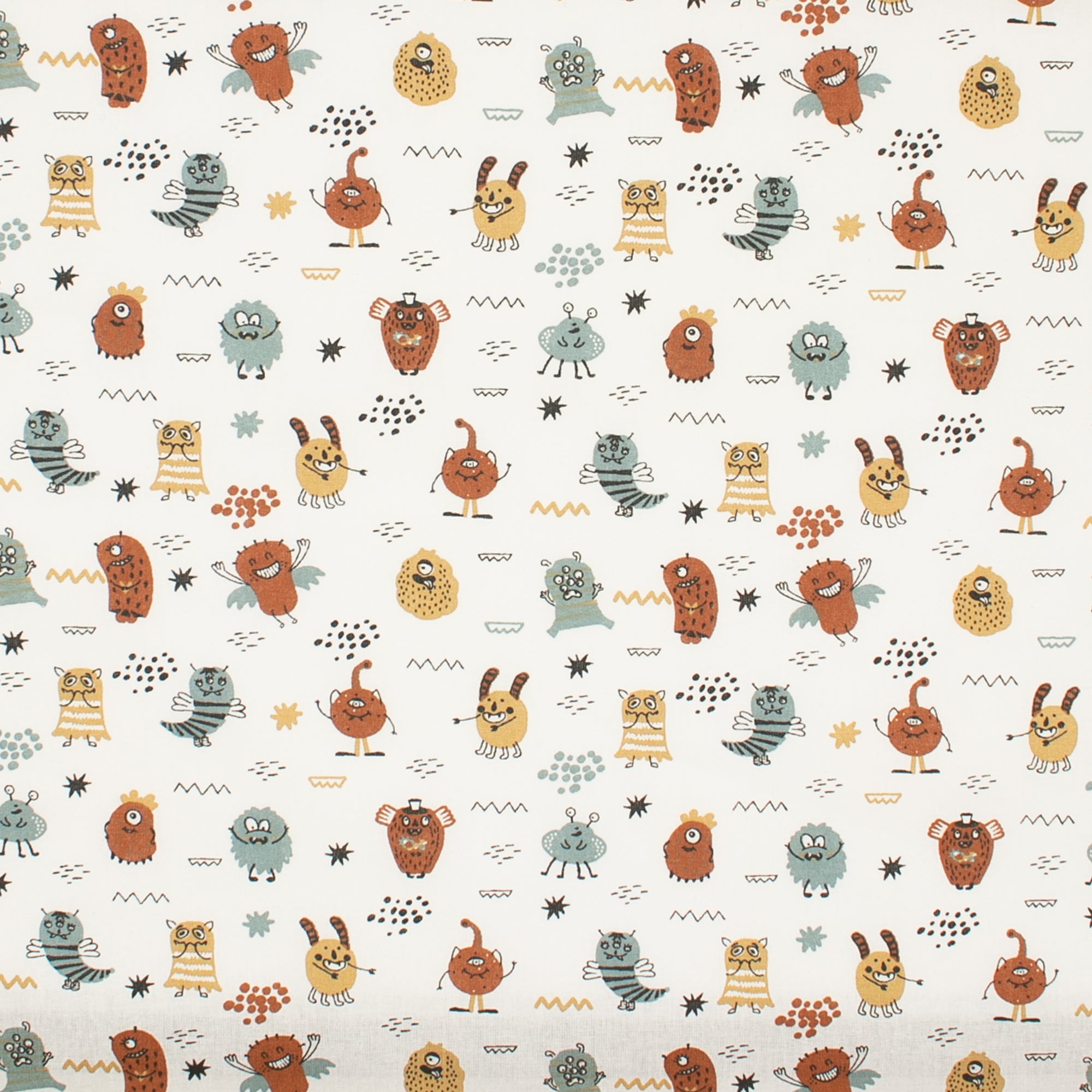 Organic Cotton - GOTS - Monsters - White – Fabricville