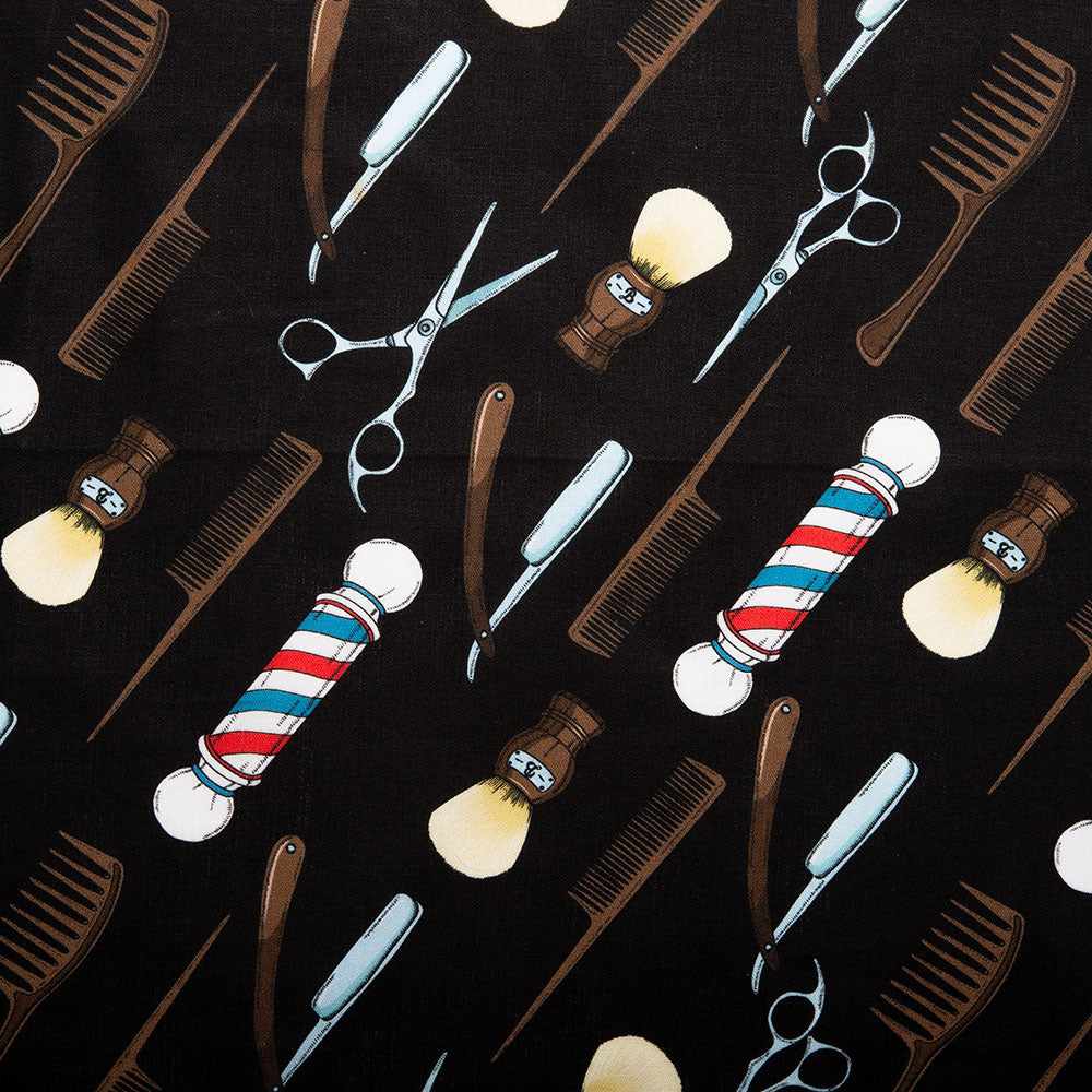 BARBER SHOP Printed cotton - Scissors - Black – Fabricville