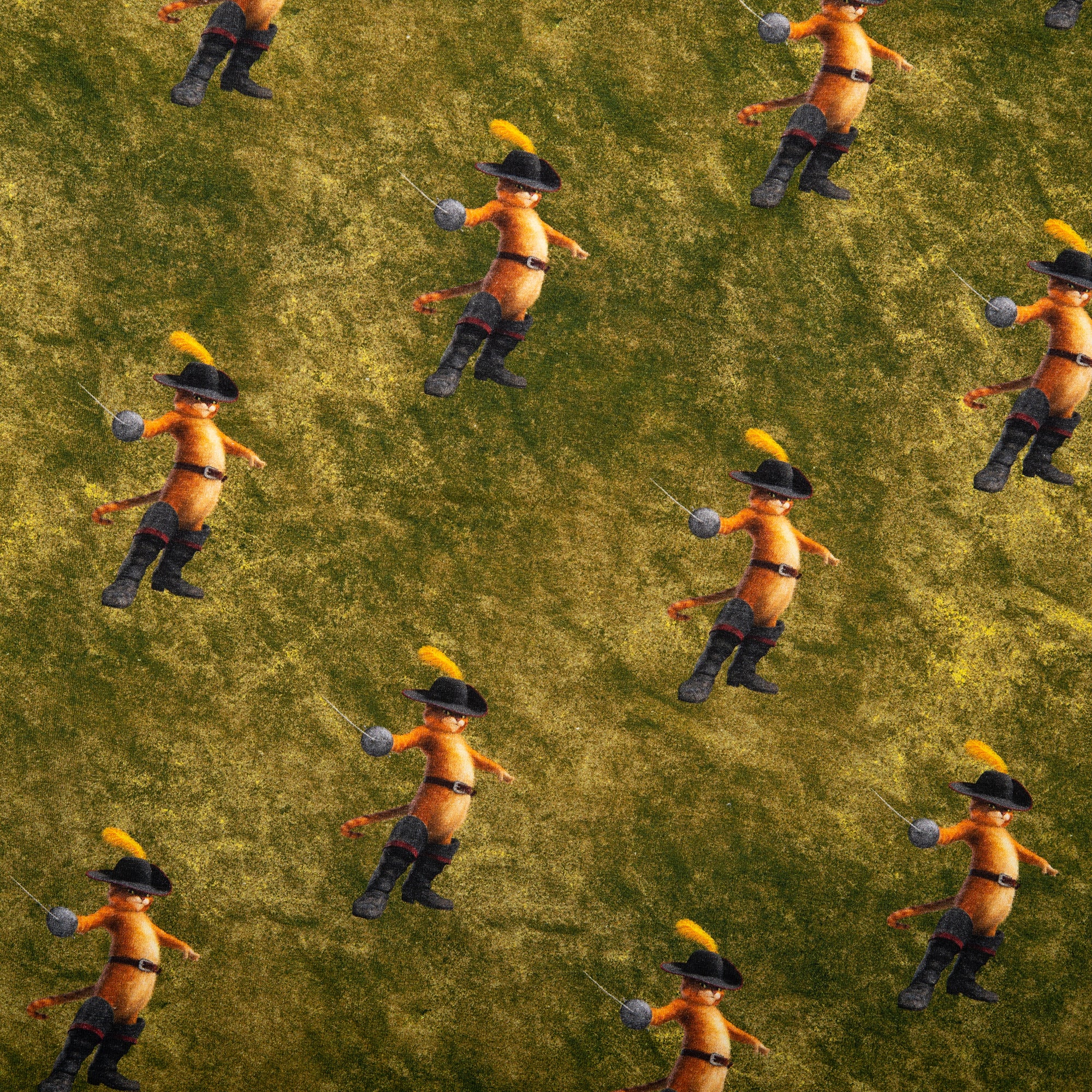 Printed knit - IMA-GINE F22 - Puss in boots - Olive – Fabricville