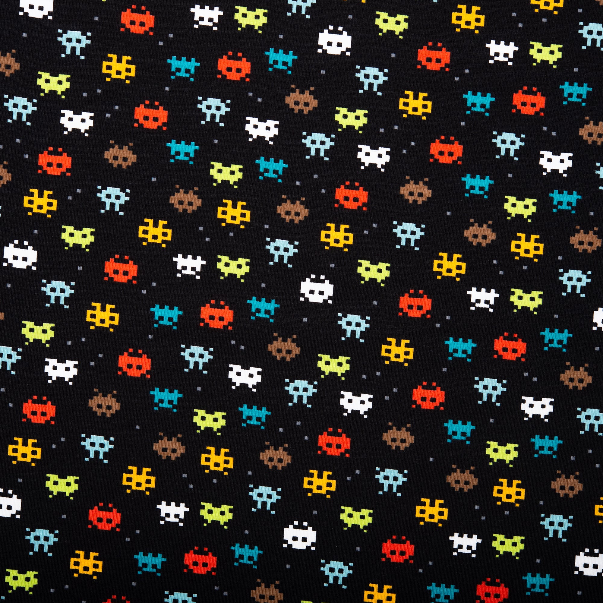 ORGANIC Cotton Lycra Printed Knit - Video game - Black – Fabricville
